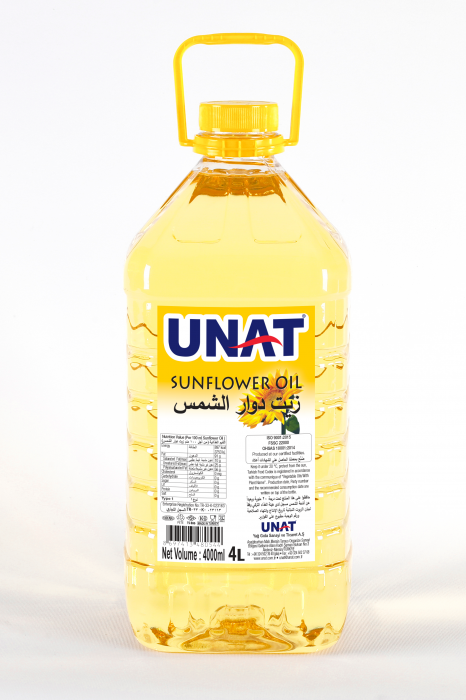 4 L Square Bottle - Sunflower Oil - Unat Oil and Foods Industrial Company
